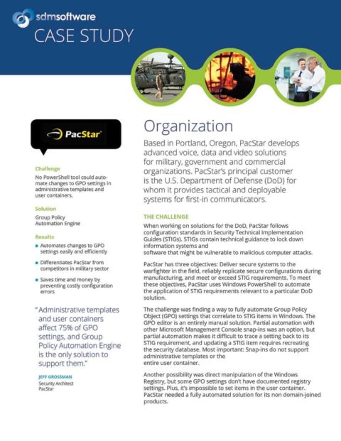 Case Study: PacStar - SDM Software